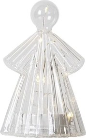 LED světelný anděl skleněný, čirý, 15 cm