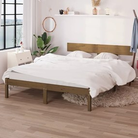 Rám postele medově hnědý masivní borovice 160 x 200 cm - Default Title