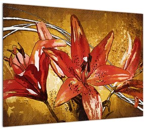 Obraz květů lilií (70x50 cm)