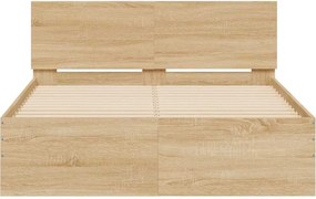 Rám postele s čelem a LED osvětlením dub sonoma 140 x 200 cm 3207611