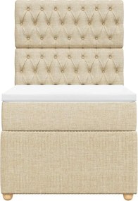 Box spring postel s matrací krémová 100 x 200 cm textil 3291979