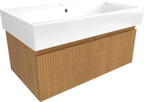 Koupelnová skříňka s umyvadlem SAT Evolution 78x30x44,5 cm dub medový mat SATEVO80DMU2
