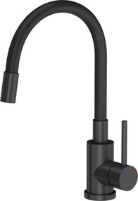 Černá matná ohebná kuchyňská dřezová baterie QUADRON MAGGIE