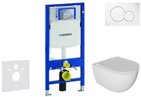 Geberit Duofix - Set předstěnové instalace, klozetu Oudee a sedátka softclose, tlačítko Sigma01, alpská bílá SANI11CA3113