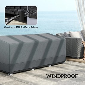 Ochranný kryt pro zahradní nábytek Ziměodolný voděodolný kryt Anti-UV 600D Oxford tkanina 190,5 x 72 x 76cm Světle šedá barva