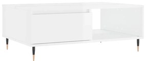 Konferenční stolek lesklý bílý 90 x 60 x 35 cm kompozitní dřevo - Default Title