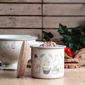 Dóza s víkem Moomins Bon Appétit 1,3l, smalt-korek / béžová