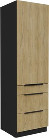 CREMONA cc | vysoká skříňka 60 DKS-210 3S1F potravinová | UNI DVÍŘKA | 60 cm | PREMIUM BOX | černá/cremona