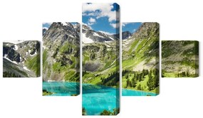 Vícedílný obraz Krystalické Jezero V Horách 3D Nedostatek Nedostatek Přírodní plátno 150x90