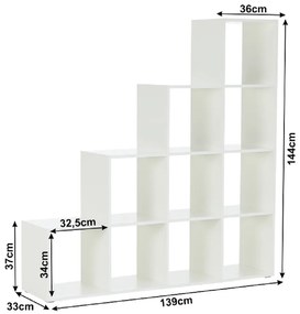 Kondela Regál pyramida, bílý, DTD laminovaná, NORAH