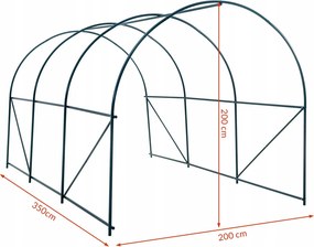 Fóliovník Flynn se 6 segmenty 350x200 cm zelený