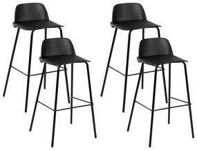 Sada 4 barových židlí černé MORA Beliani