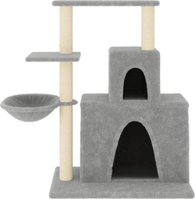 Škrabadlo pro kočky se sisalovými sloupky světle šedé 83 cm 171766