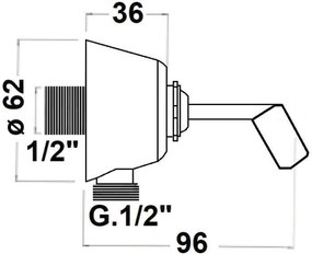 Sapho SUP4B držák sprchy s vyústěním chrom