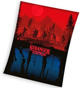 DĚTSKÁ FLEECOVÁ DEKA STRANGER THINGS 150X200 CM VZOROVANÁ