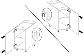NESSANT se | dolní skříňka 40 D 1F s policí | 40 cm | šedá