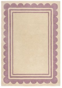 Ručně tkaný vlněný koberec ve fialovo-přírodní barvě 160x230 cm Lois Scallop – Flair Rugs