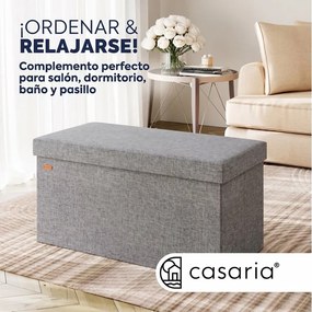 Casaria Skládací úložná lavice 80×40 cm – šedá, MDF
