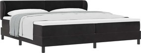 Postel s boxspringem s čelo Černá 200 x 200 cm samet 3340408