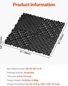 Drenážní rohož Modulární zámková rohož 30,5 × 30,5 cm Drenážní podlahová dlažba
