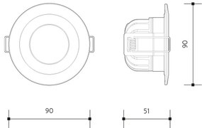 PANLUX Pevný LED podhled PP COB IP65 bodovka 40°, bílá - teplá