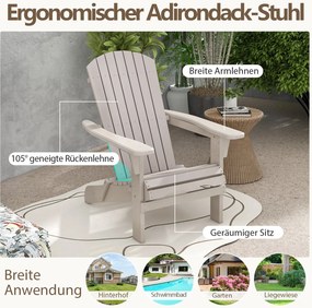 Costway Sada 2 skládacích židlí Adirondack ze dřeva s nosností 180 kg zahradní
