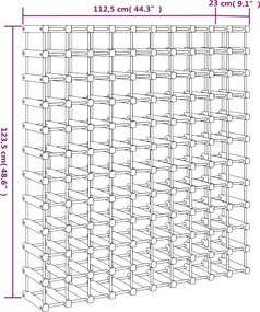 vidaXL Stojan na víno na 120 lahví 112,5x23x123,5 cm masivní borovice [353754]