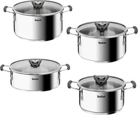 Tefal Opti Space G7378S55 / Sada nádobí / 8 dílů / nerez / 4x kastrol