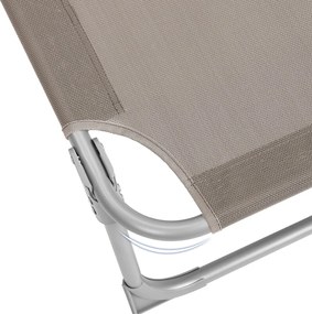 Zahradní lehátko LAGUNA s nastavitelnou clonou, 193x59x30cm, hnědošedá (taupe) SongmicsHome
