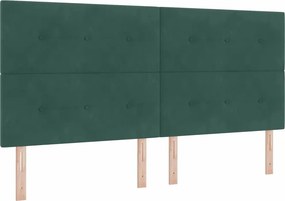 Postel s boxspringem s čelo Tmavě zelená 200 x 200 cm samet 3344537
