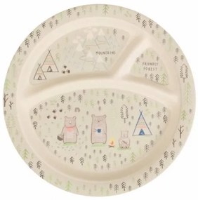 Dětský talíř dělený Bear Camp, 21 cm