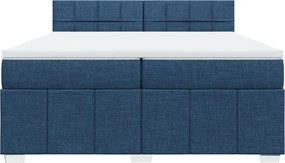 Box spring postel s matrací modrá 200x200 cm textil 3287181