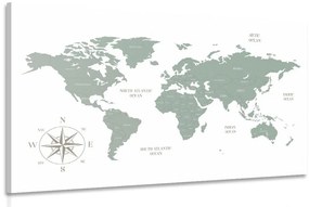 Obraz decentní mapa v zeleném provedení