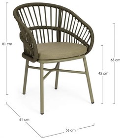BIZZOTTO Zahradní židle ODIVELAS zelená 0665521