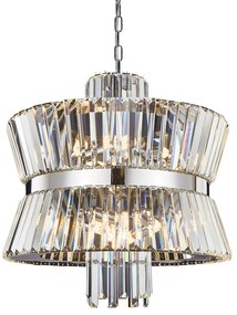 Lustr Aurelia, 1x křišťálové/chromové kovové stínítko, (fi 54cm), ch