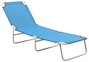 Zahradní lehátko ocel a textil tyrkysově modré 310329