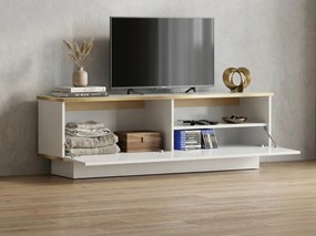 TV stolek ALVIN 135 cm, bílá/zlatá
