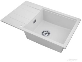 Gamma Modern 8010, 1-komorový granitový dřez 800x500x210 mm, bílá, GMA-ZM-8010-WH