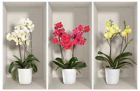 Sada 3 3D samolepek na zeď Ambiance Orchids