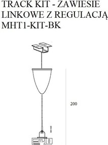 Maxlight MHT1-KIT-BK TRACK Zavěšení nastavitelné, 2,0 m lanko, černé