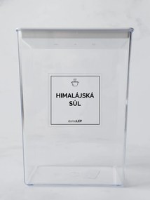 HIMALÁJSKÁ SŮL – průhledná samolepka na dózu, tučné písmo, 5 x 5 cm | DomaLEP