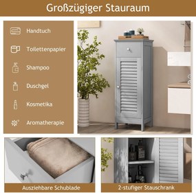 Costway Koupelnová skříňka Volně stojící se zásuvkou – 32 × 30 × 88 cm