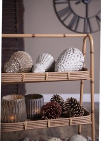 Bílá antik skleněná ozdoba baňka XL - Ø12*21 cm