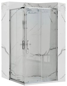 Obdélníkový sprchový kout REA PUNTO 80x100 cm, chrom se sprchovou vaničkou Savoy černá