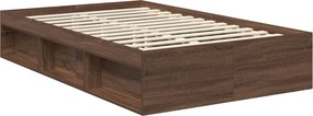 Rám postele s čelo Hnědý dub 120 x 200 cm Masivní borové dřevo 3412922