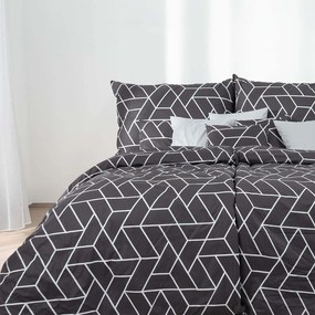 Goldea bavlněné povlečení - mozaika na tmavě šedém 140 x 220 a 70 x 90 cm