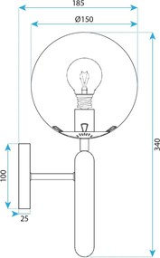 Toolight Rea, Nástěnné svítidlo G097-1W BLACK, OSW-09722