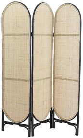 Přírodně-černý bambusový paravan Herwin black - 150*180 cm