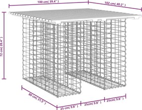 vidaXL Zahradní lavice gabionový design 100x102x72cm masivní douglaska [834371] Barva: Přírodní borovice