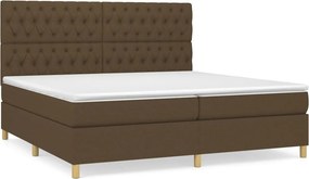 Box spring postel s matrací tmavě hnědá 200x200 cm textil 3142604